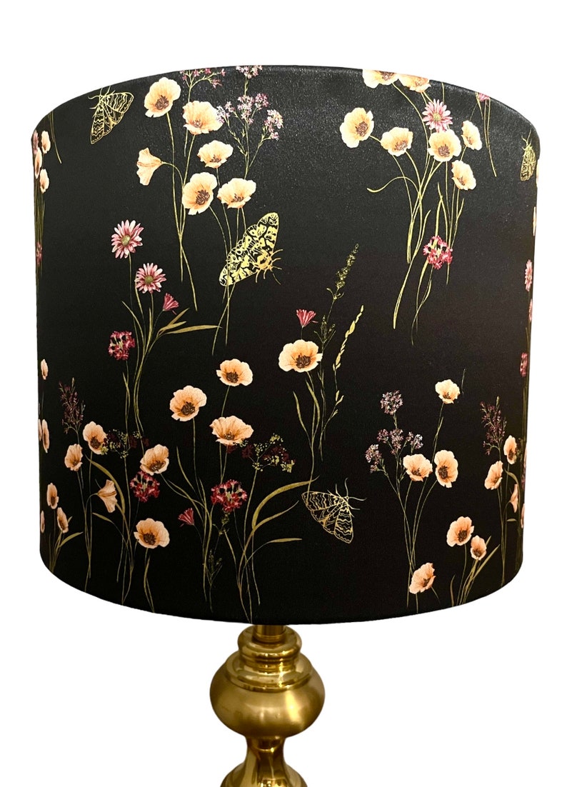 Black Drum Lampshade Flower Lamp Shade Unique Lampshade Hand Made ...