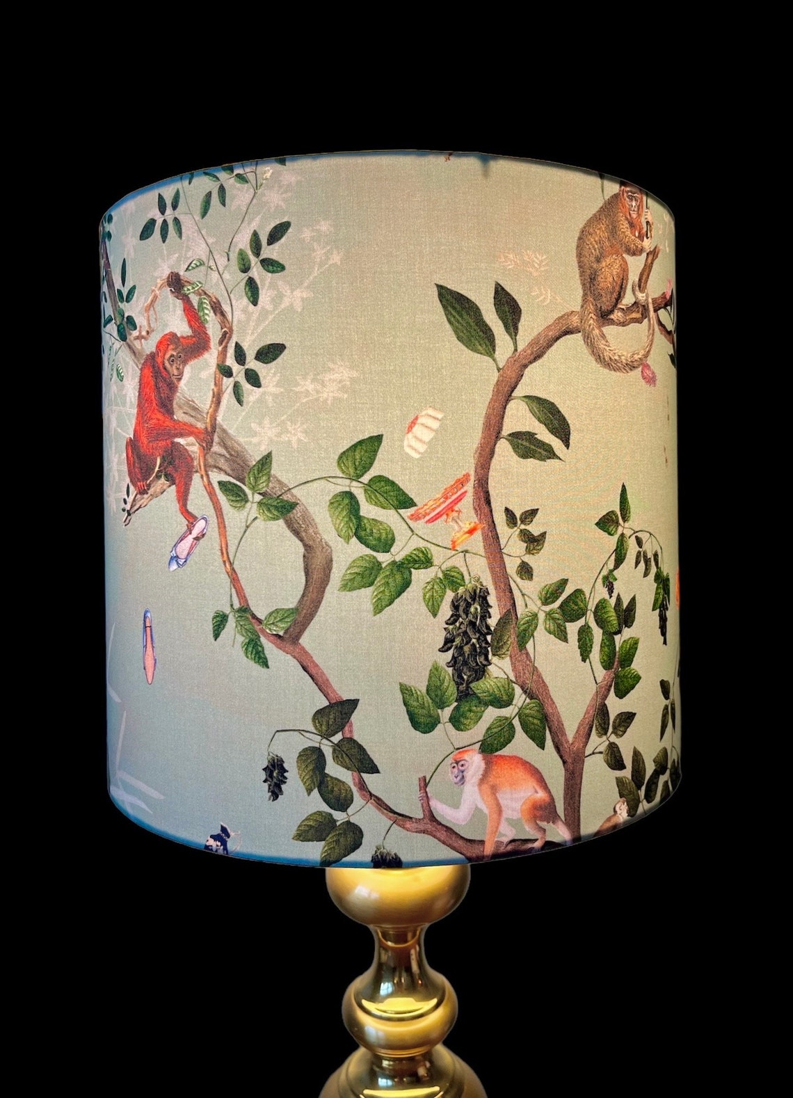 Lampshade Drum Lampshade Monkey Lamp Shade Unique Lampshade Hand Made ...