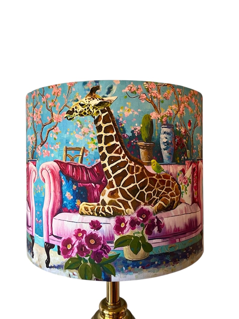 Lampshade Drum Lampshade Giraffe Lamp Shade Unique Lampshade Hand Made ...