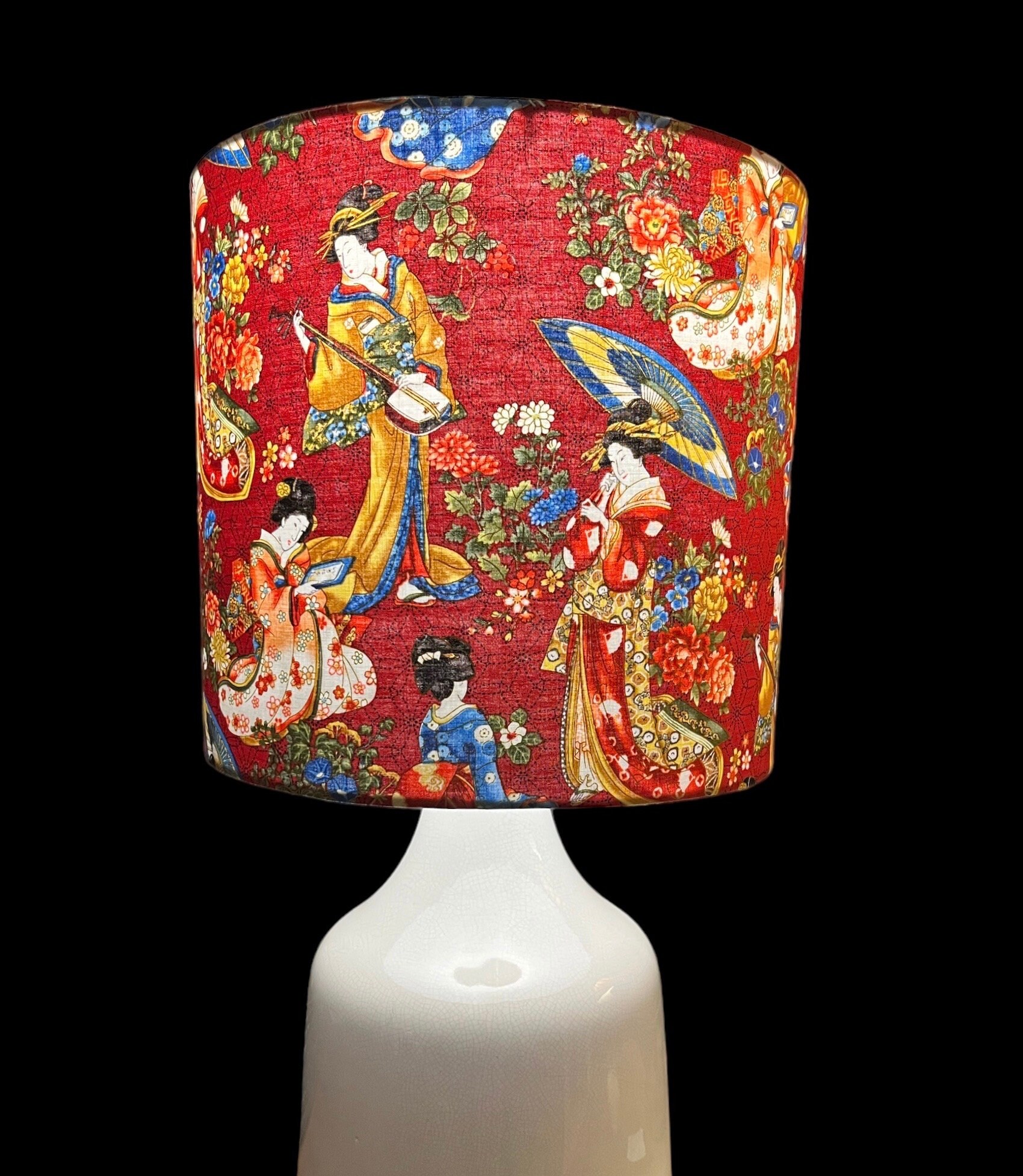 Lampshade Drum Lampshade Geisha Lamp Shade Japanese Lamp Unique ...