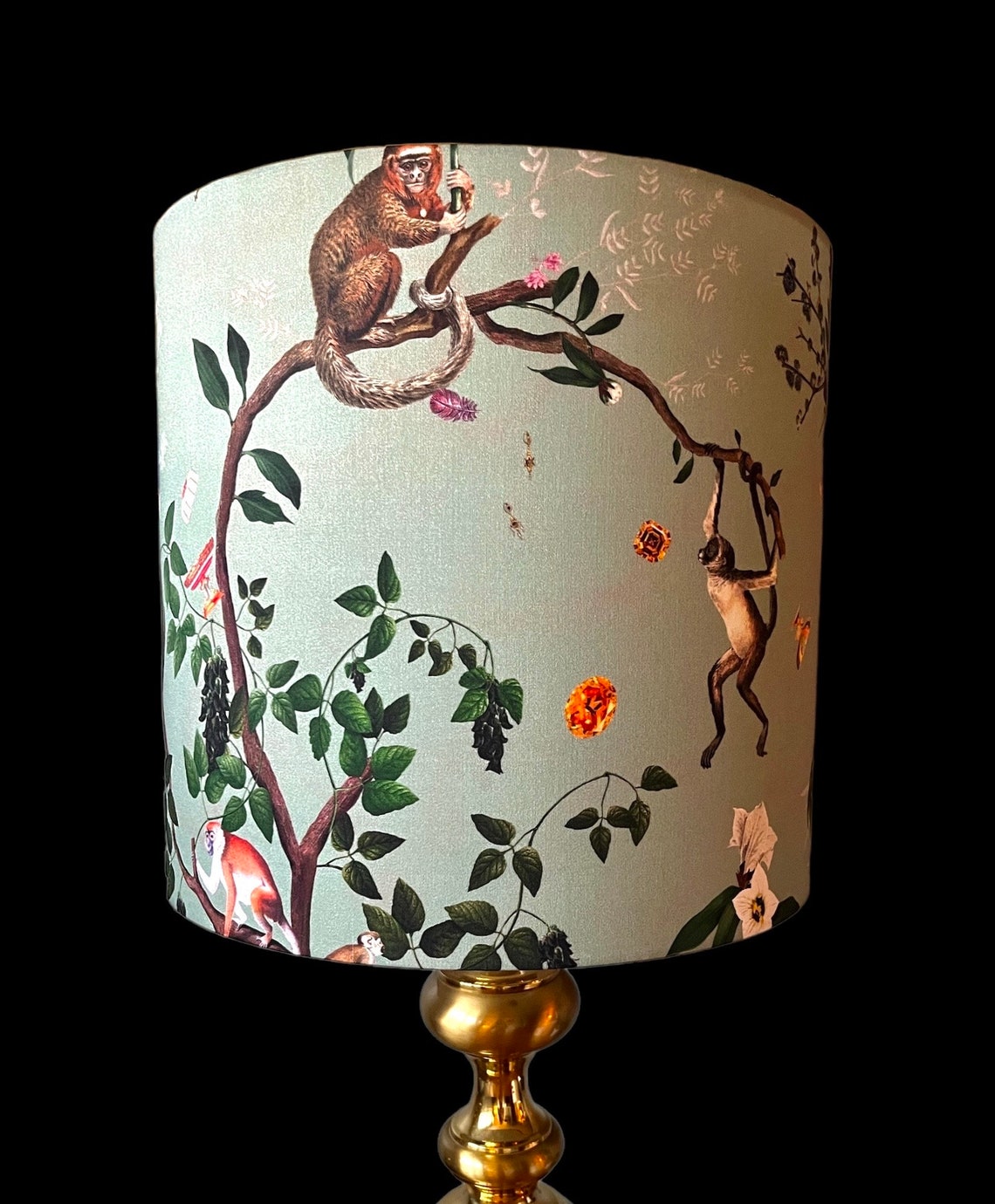 Lampshade Drum Lampshade Monkey Lamp Shade Unique Lampshade Hand Made ...