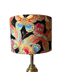 Butterfly Fabric Drum Lampshade - Handmade Accent Lighting - Etsy