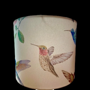 Hummingbird Fabric Drum Lampshade, Handmade Designer Shade Hummingbird ...