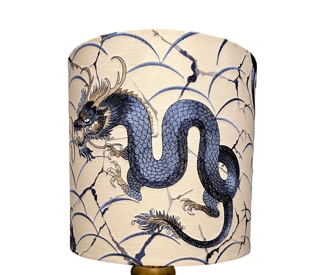 Lampshade Drum Lampshade Dragon Lamp Shade Oriental Lamp Unique Lamp ...