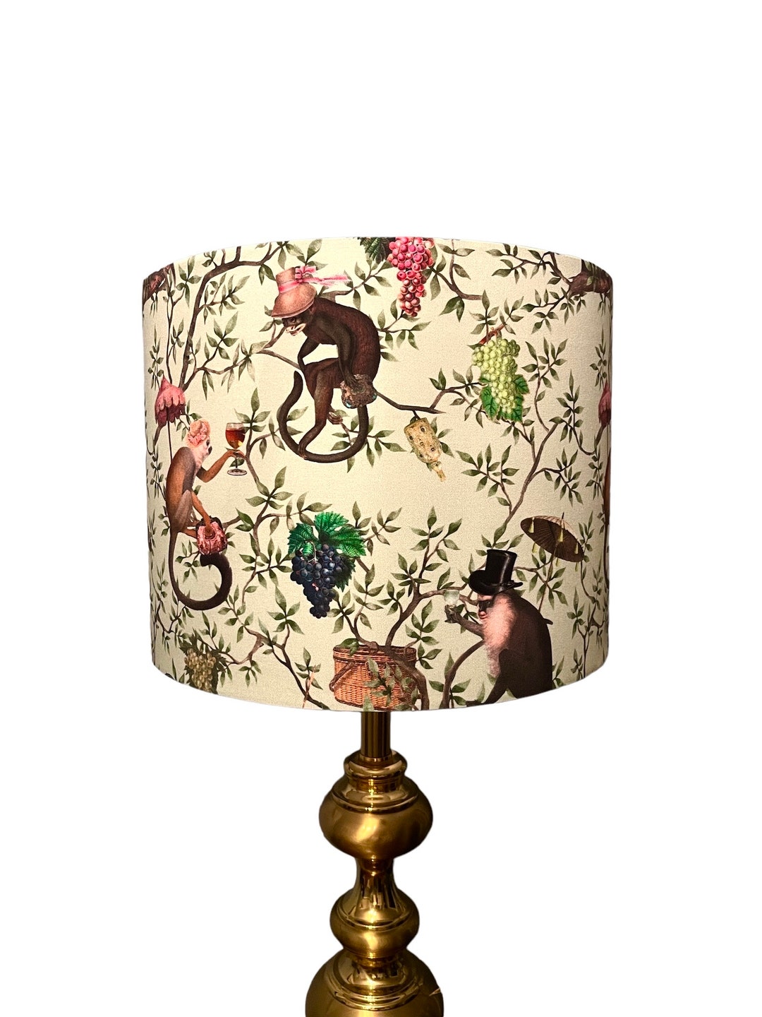 Lampshade Drum Lampshade Monkey Lamp Shade Unique Lampshade Hand Made ...