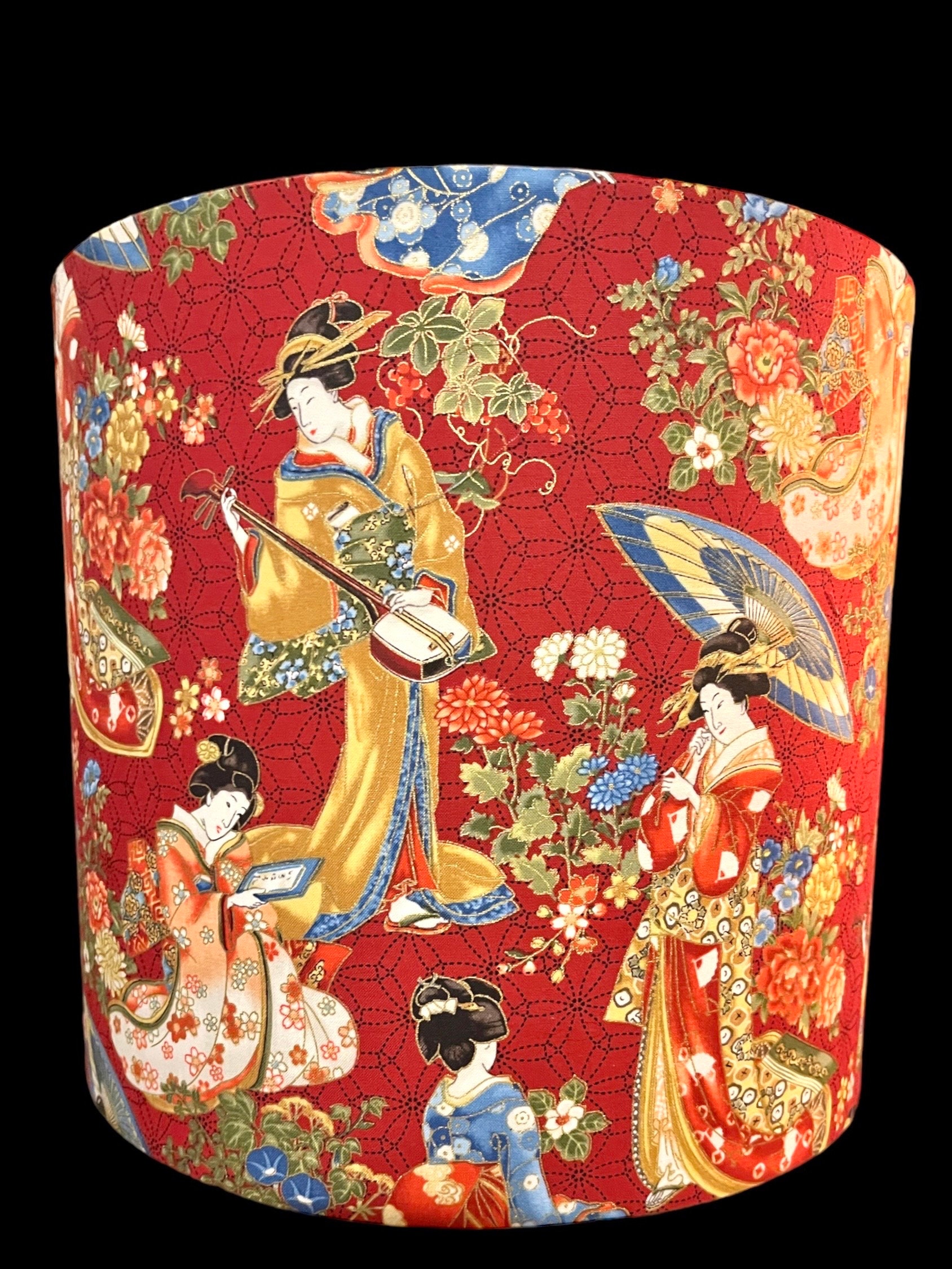 Lampshade Drum Lampshade Geisha Lamp Shade Japanese Lamp Unique ...