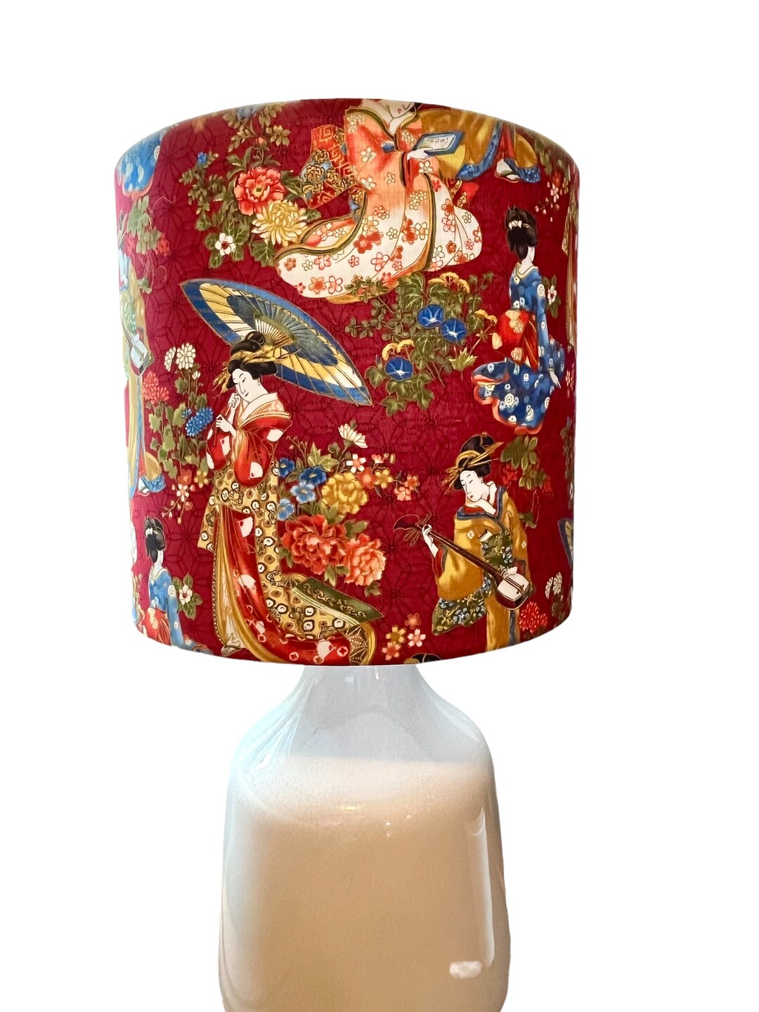 Lampshade Drum Lampshade Geisha Lamp Shade Japanese Lamp Unique ...