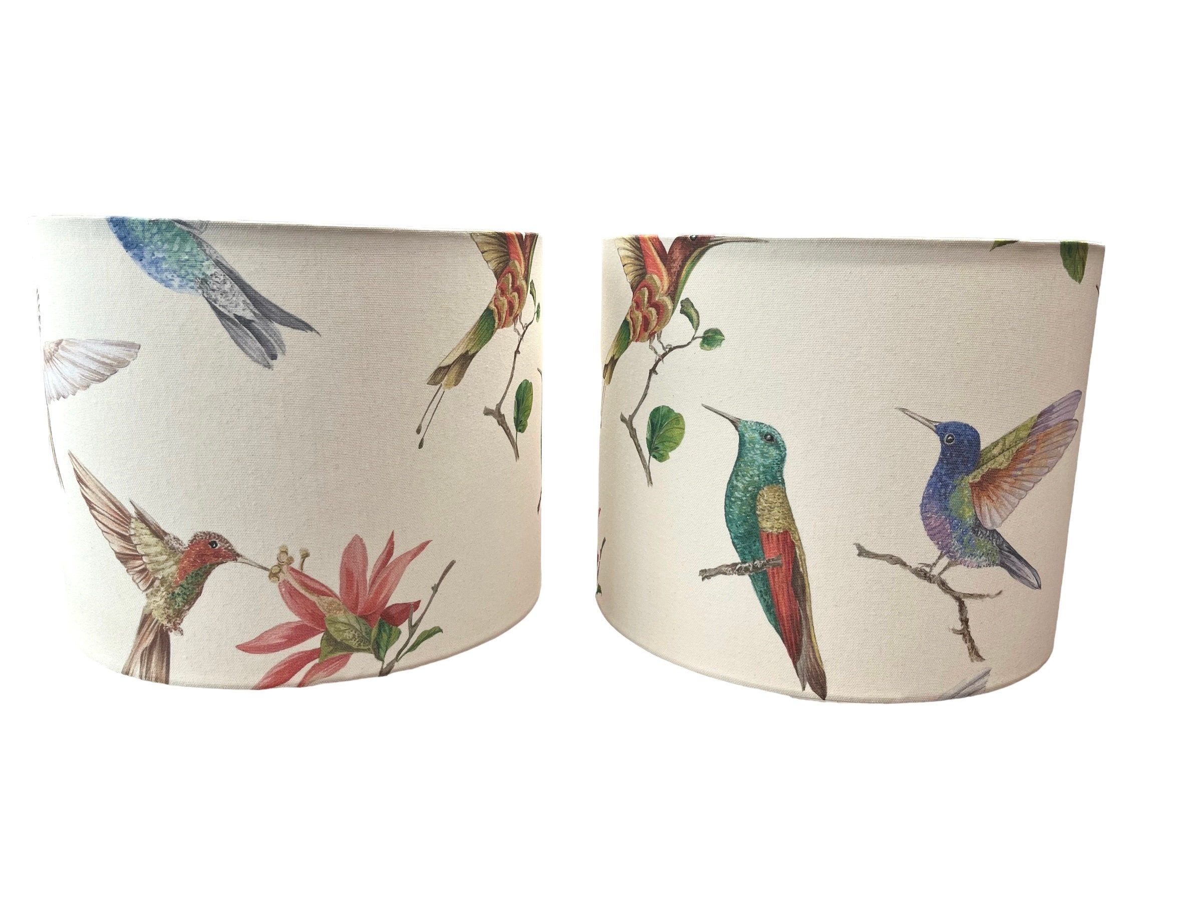 Hummingbird Fabric Drum Lampshade, Handmade Designer Shade Hummingbird ...