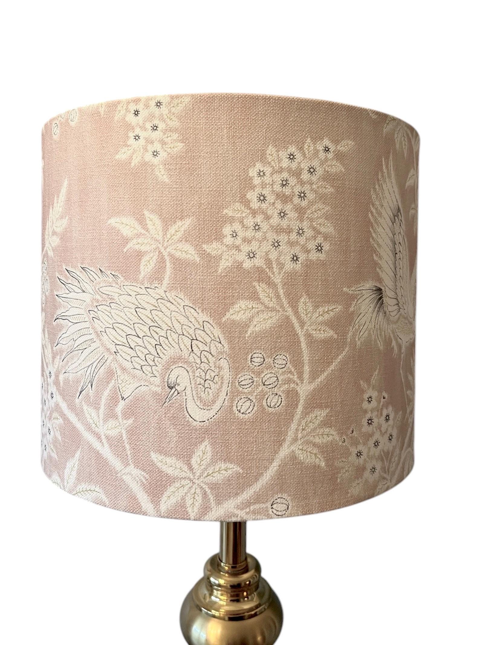 Pink Crane Drum Lampshade Oriental Chinoiserie Style Soft Pink ...