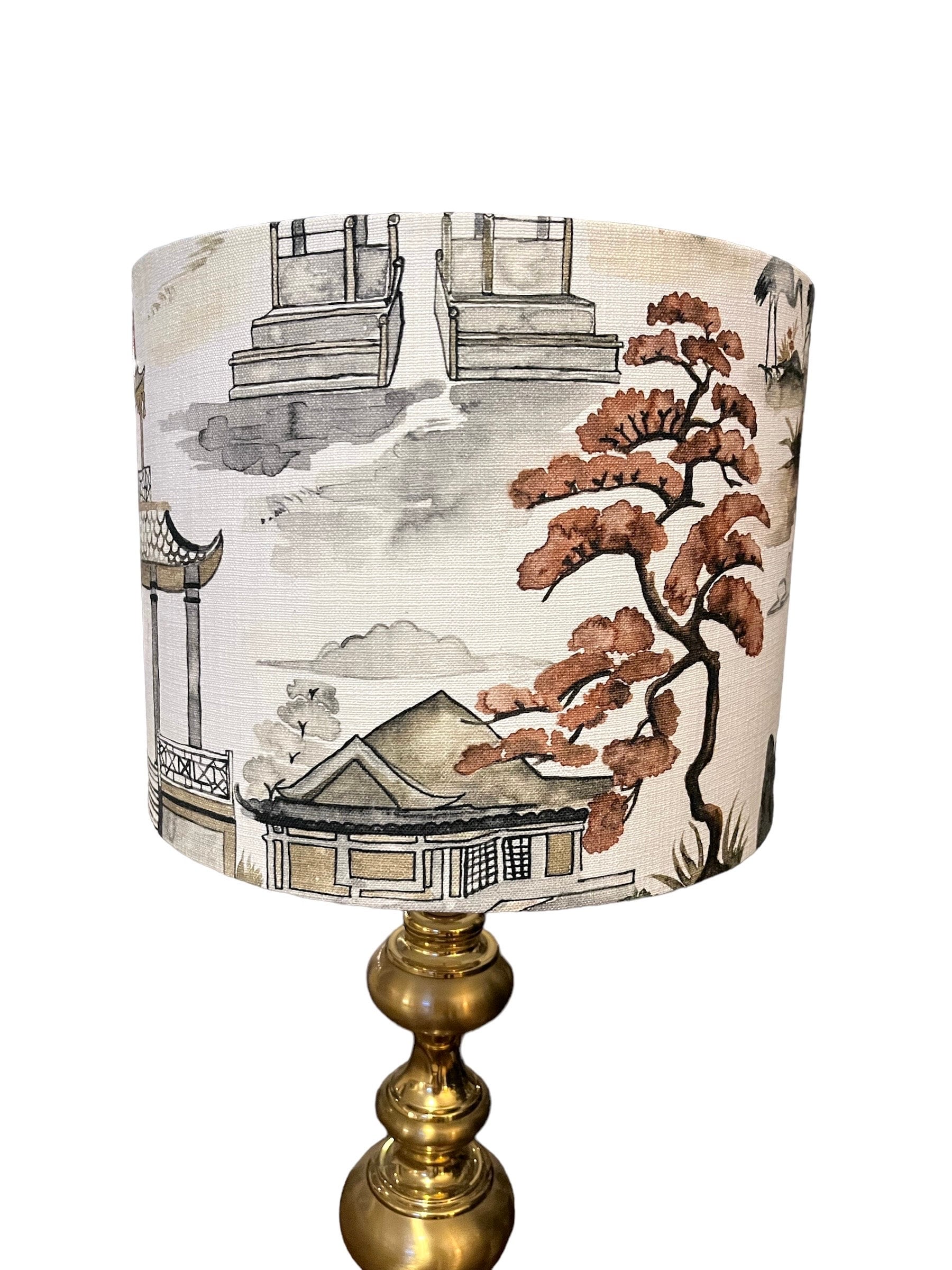 Lampshade Drum Lampshade Asian Lamp Shade Oriental Lamp Unique Lamp ...
