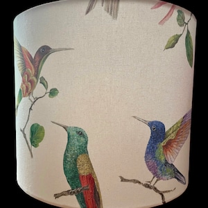 Hummingbird Fabric Drum Lampshade, Handmade Designer Shade Hummingbird ...