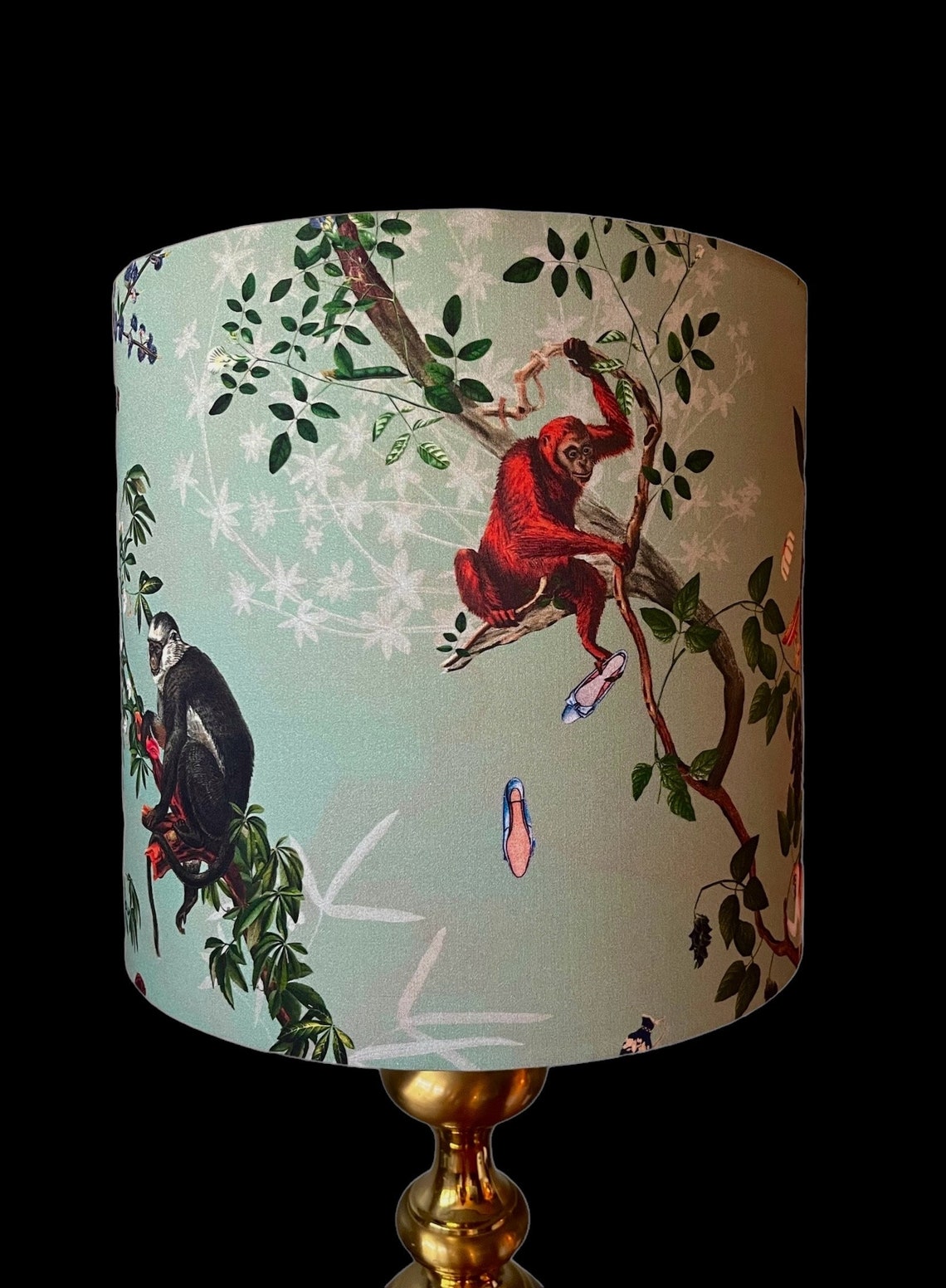 Lampshade Drum Lampshade Monkey Lamp Shade Unique Lampshade Hand Made ...