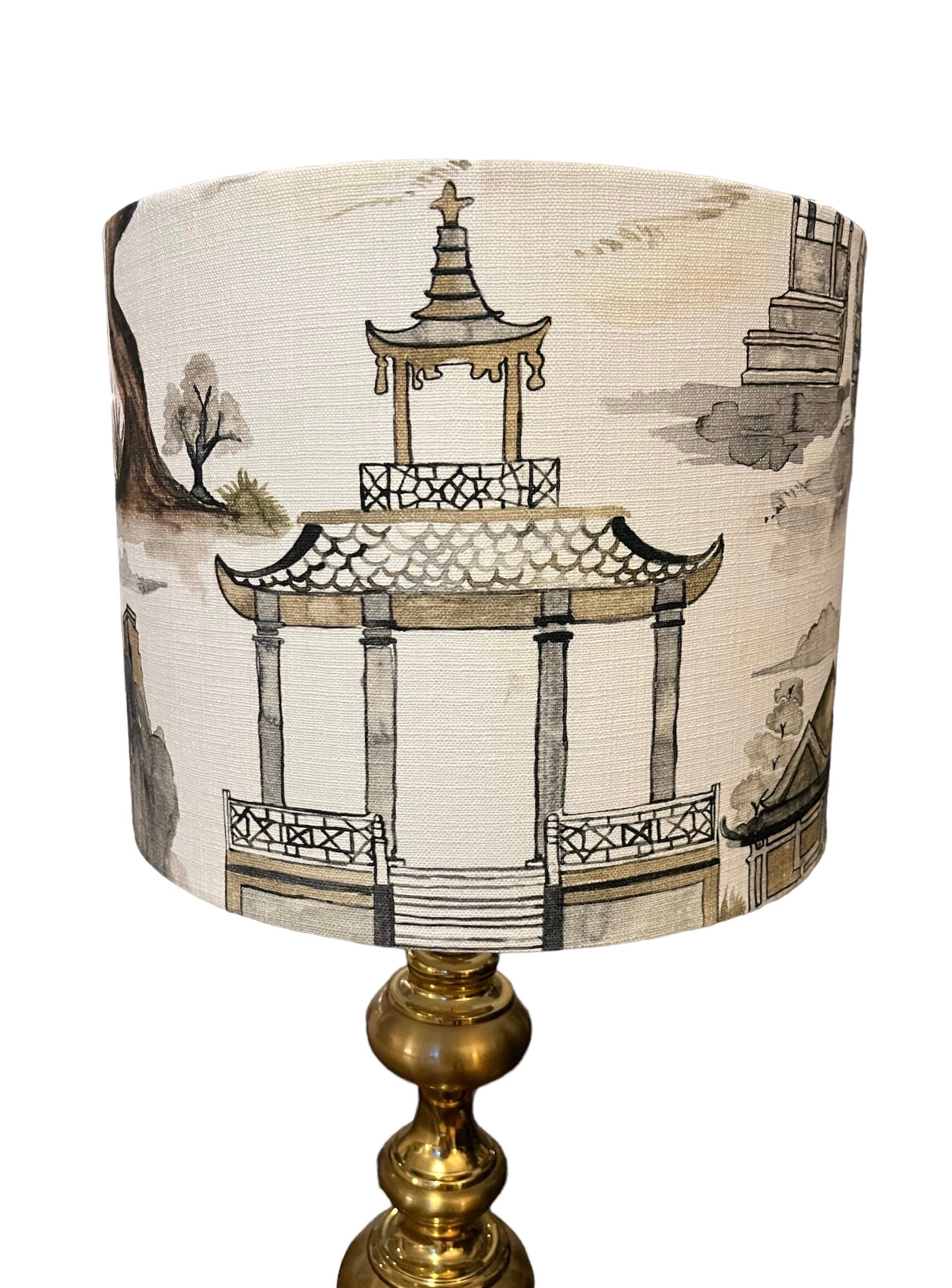 Lampshade Drum Lampshade Asian Lamp Shade Oriental Lamp Unique Lamp ...