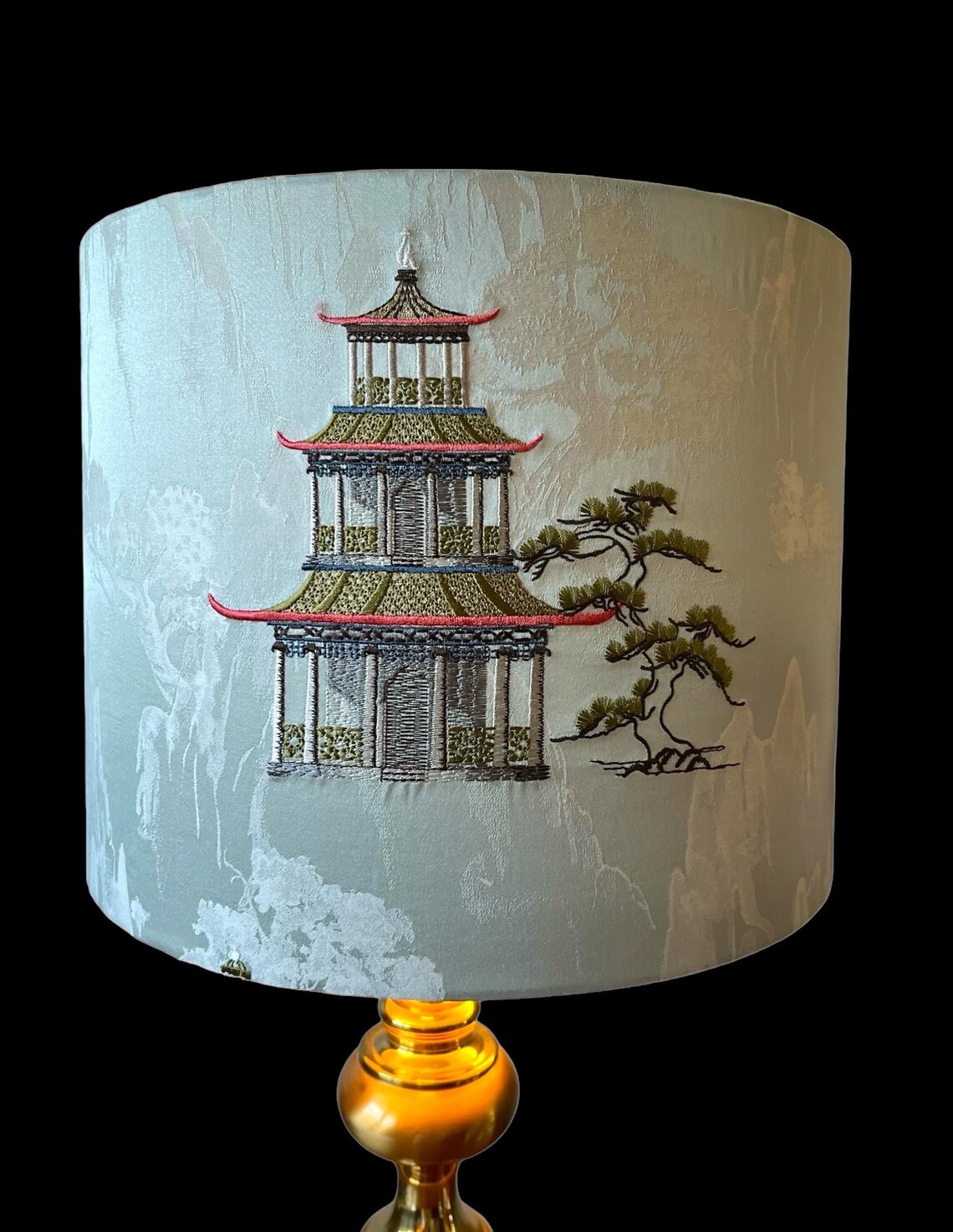 Lampshade Drum Lampshade Asian Lamp Shade Oriental Lamp Unique Lamp ...