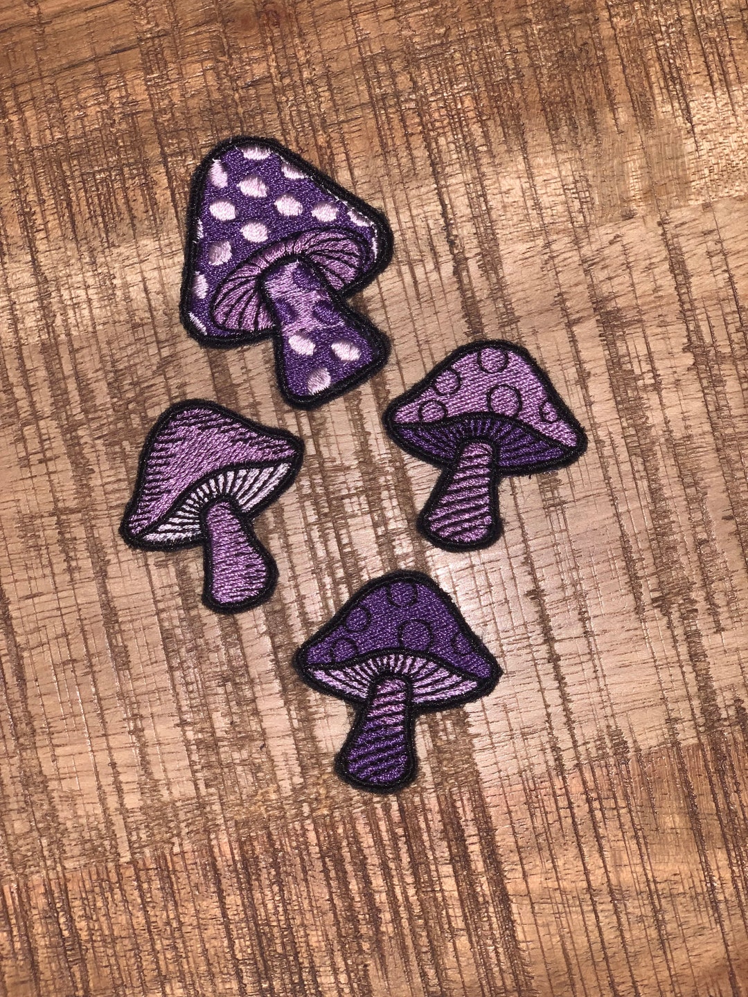 Purple Mushroom Embroidery Patch Pack - Etsy