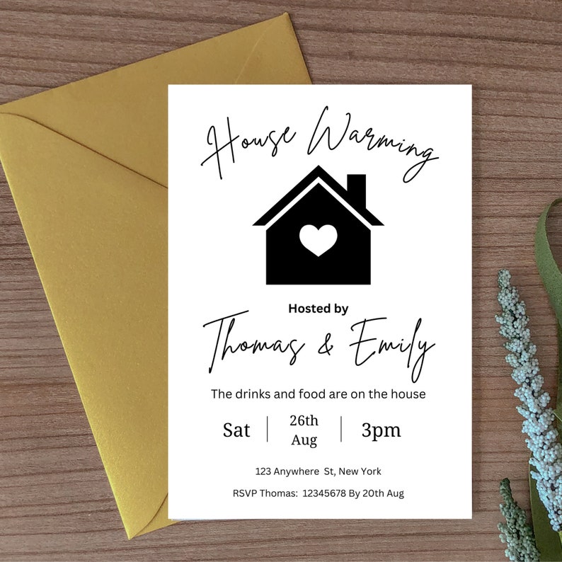 Editable House Warming Invitation, Housewarming Template Invite ...