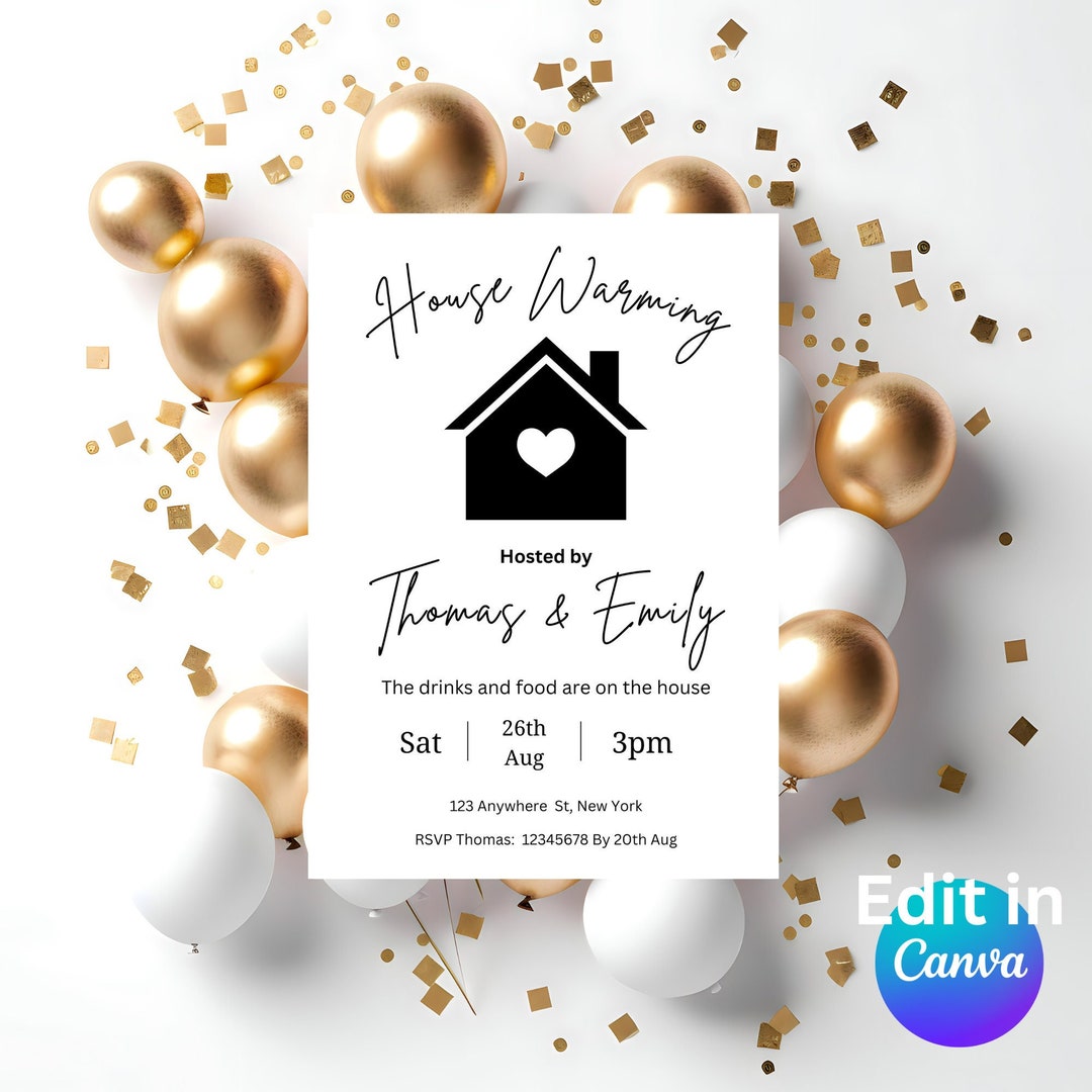Editable House Warming Invitation, Housewarming Template Invite ...