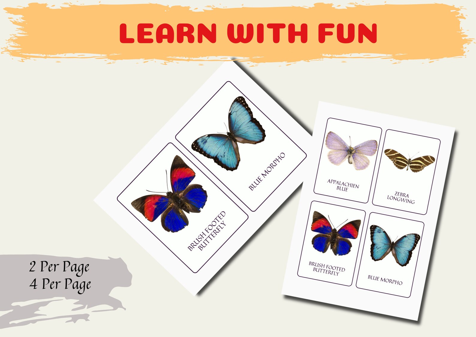 Printable Butterfly Species | Montessori Printable Flashcards ...