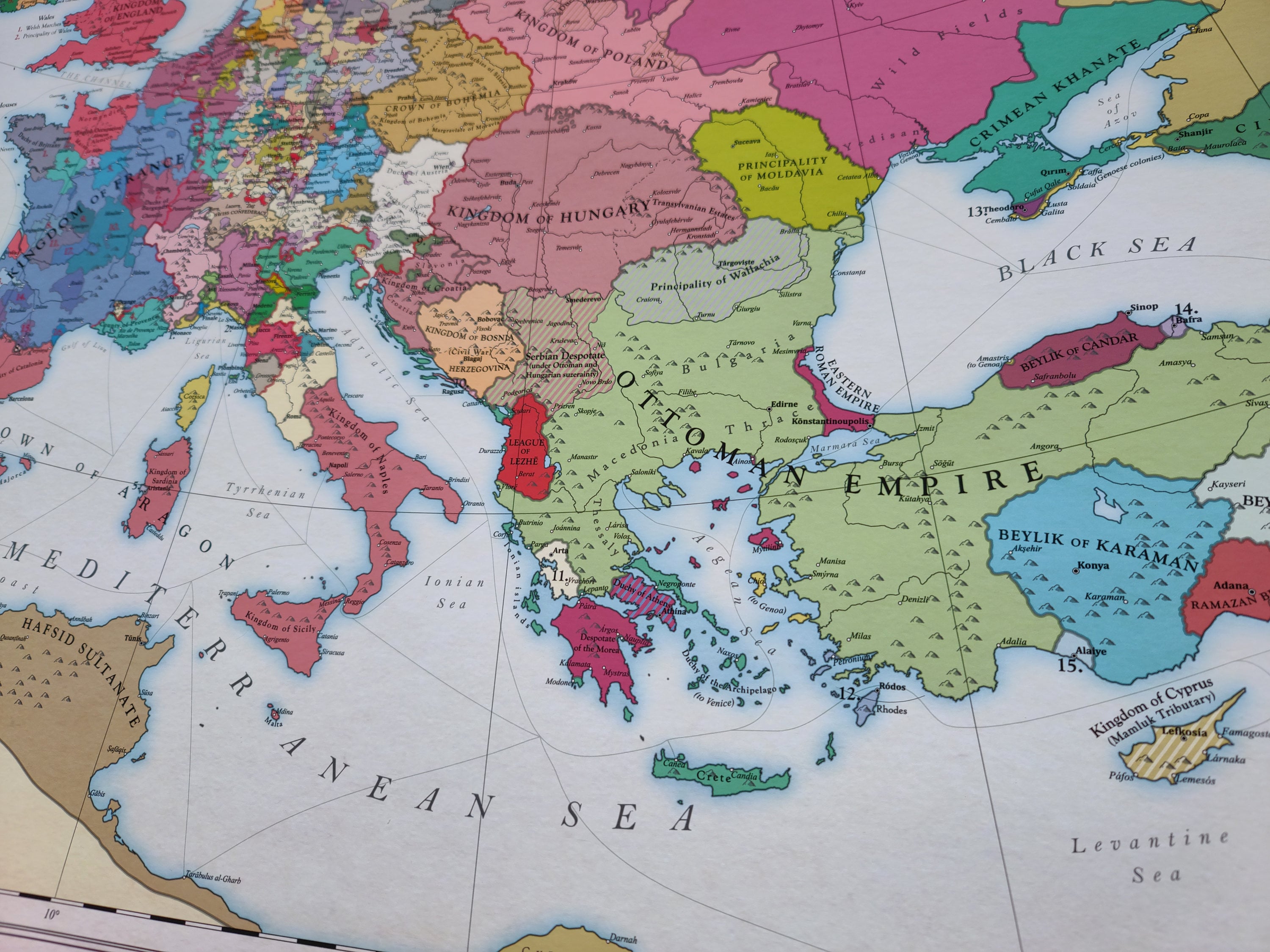 Europe 1444, Historical Map - Etsy