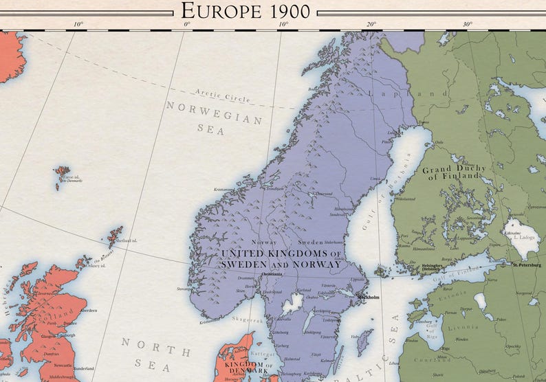 Europe 1900, Historical Map - Etsy