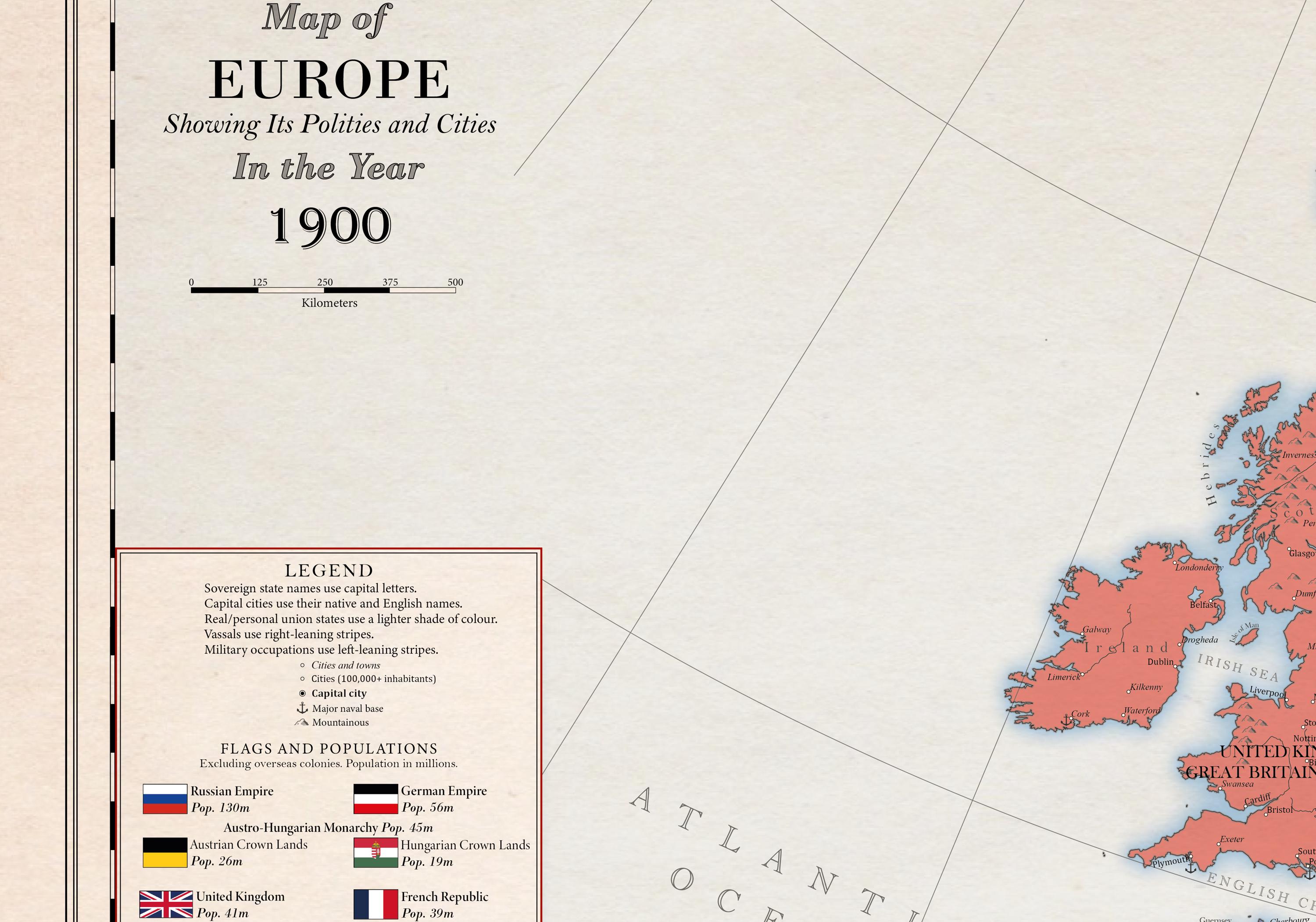Europe 1900, Historical Map - Etsy