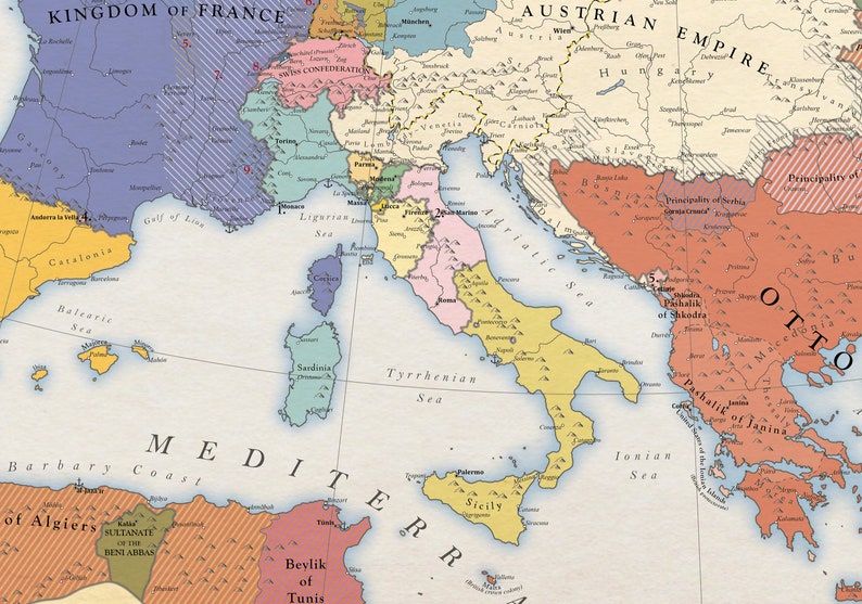 Europe 1815, Historical Map - Etsy