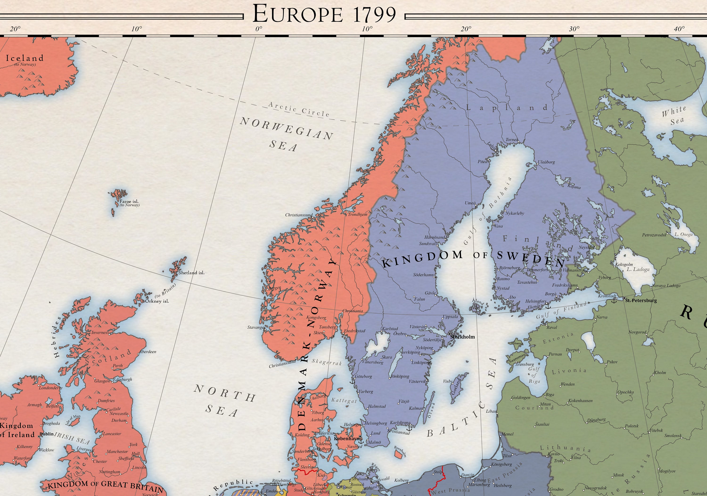 Europe 1799, Historical Map - Etsy