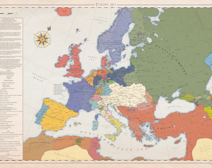 Europe 1848, Historical Map - Etsy Canada