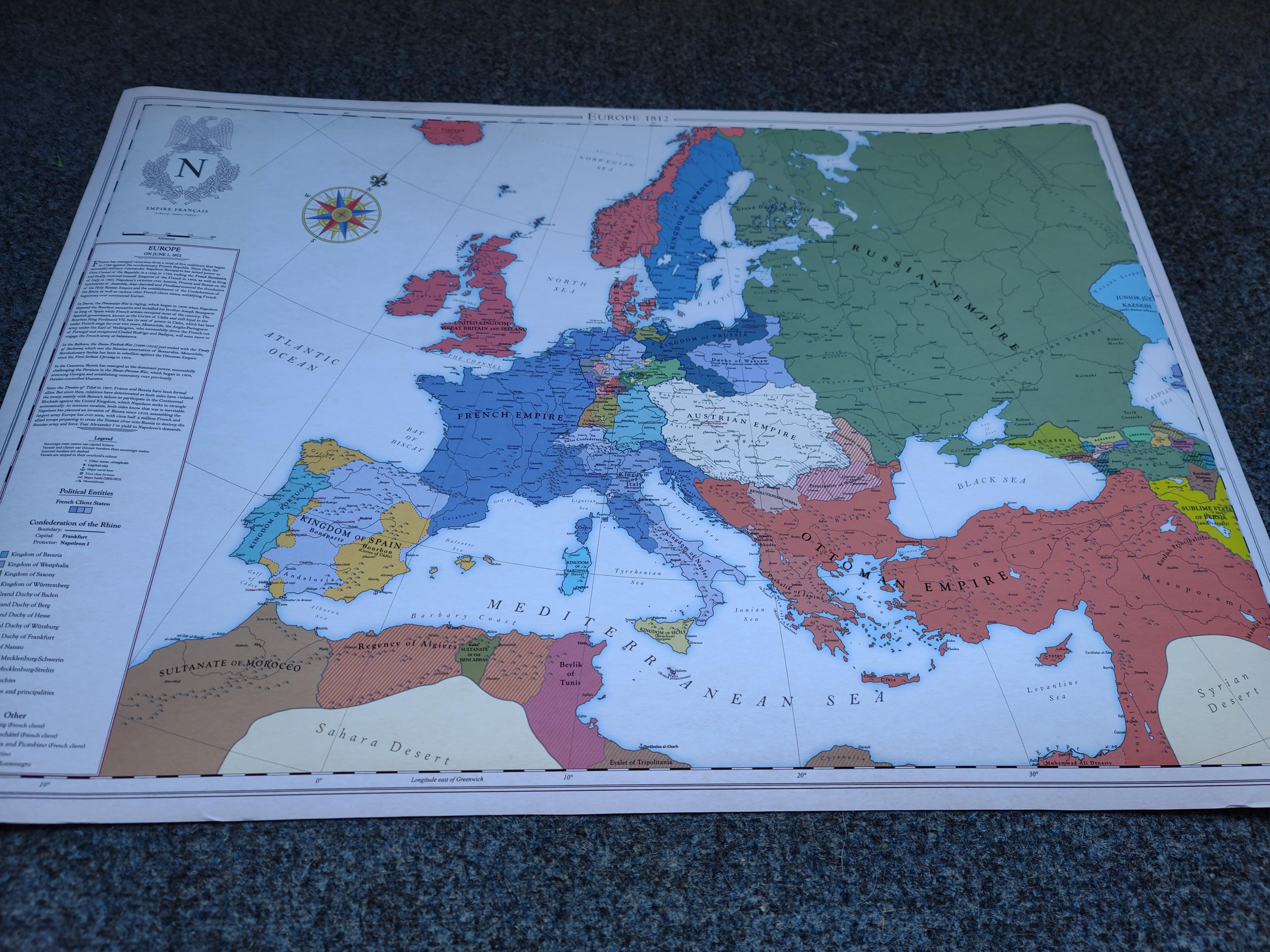 Europe 1812, Historical Map - Etsy