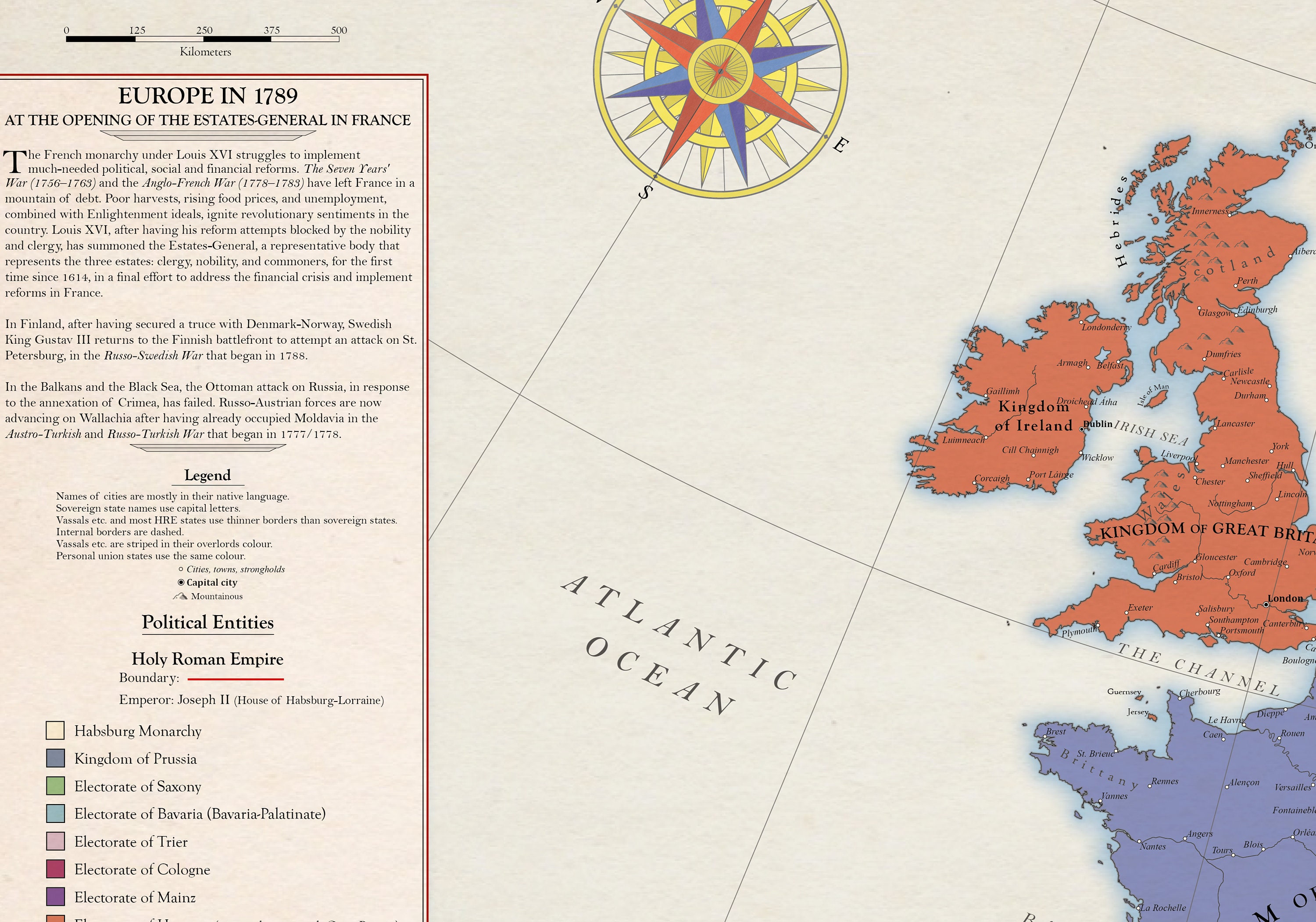 Europe 1789, Historical Map - Etsy Australia