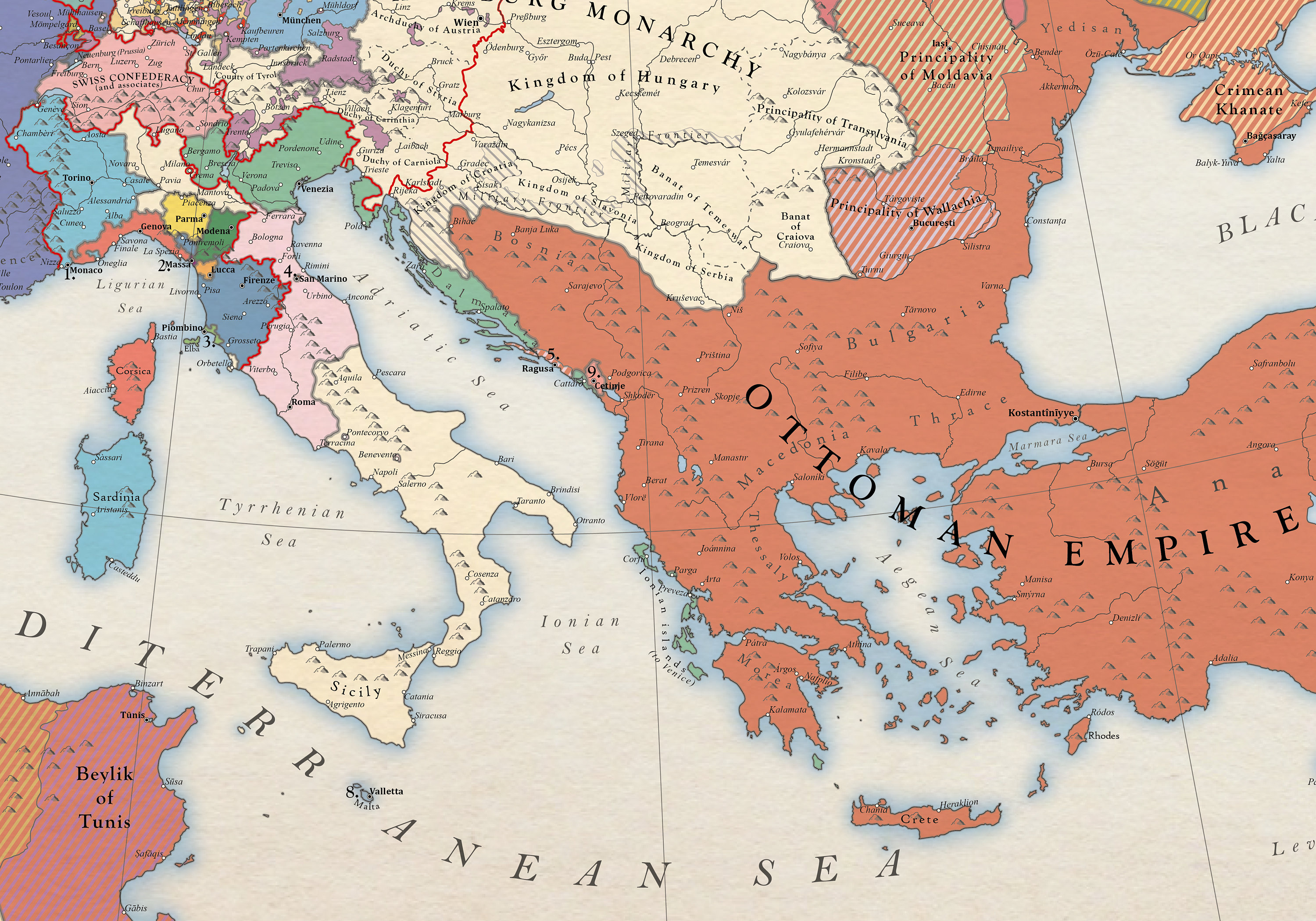 Europe 1733, Historical Map - Etsy