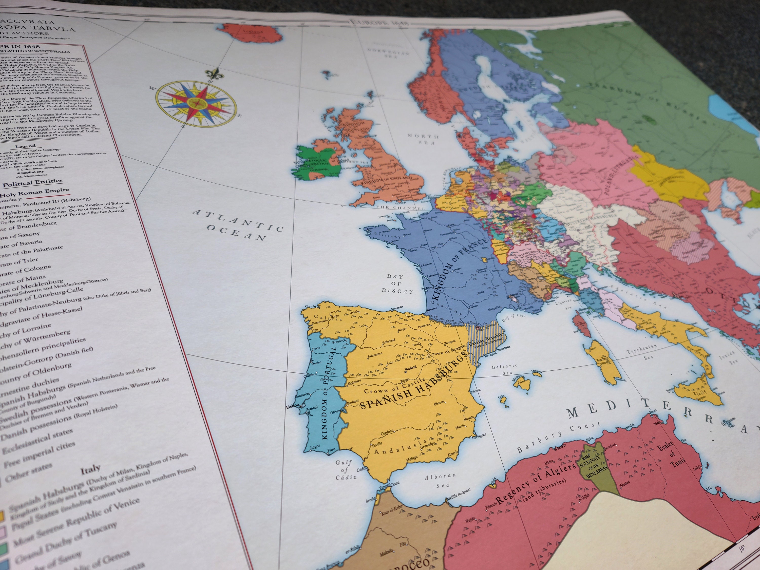 Europe 1648, Historical Map - Etsy