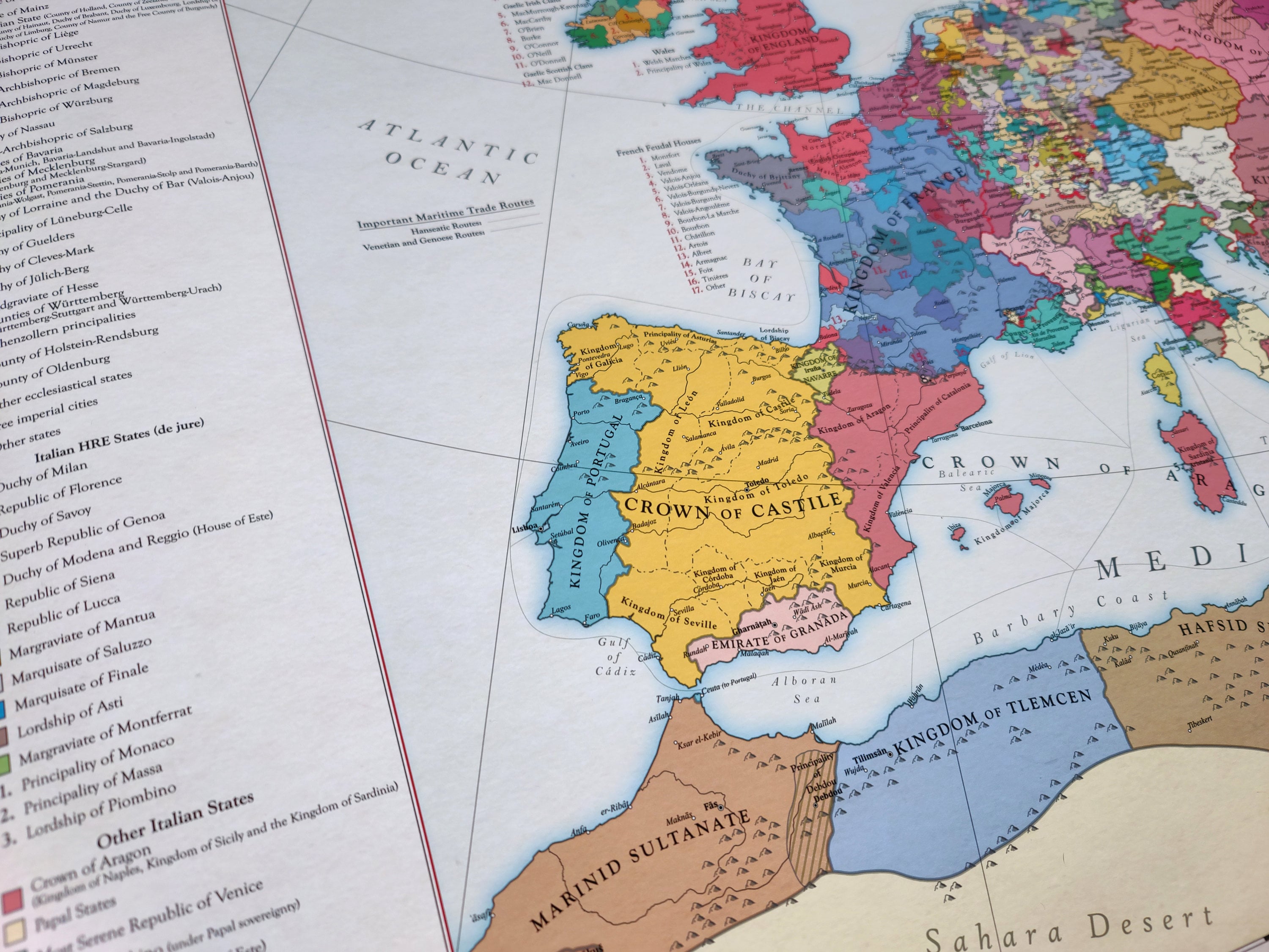 Europe 1444, Historical Map - Etsy