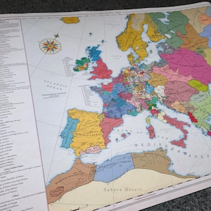 Europe 1444, Historical Map - Etsy