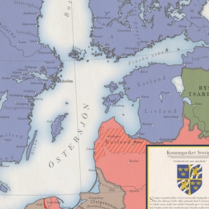Swedish Empire 1658, Historical Map (svenska Stormaktsväldet, 1658) - Etsy