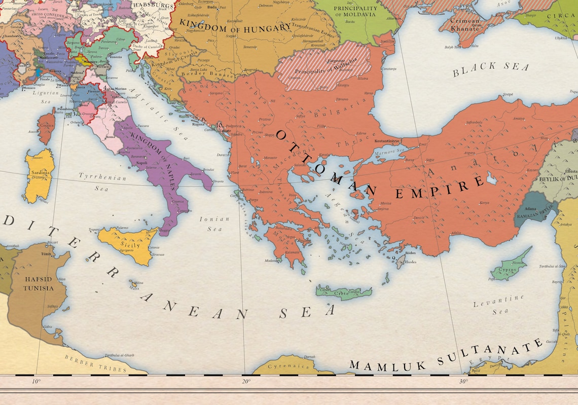Europe 1500, Historical Map - Etsy