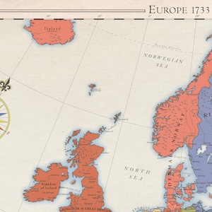 Europe 1733, Historical Map - Etsy