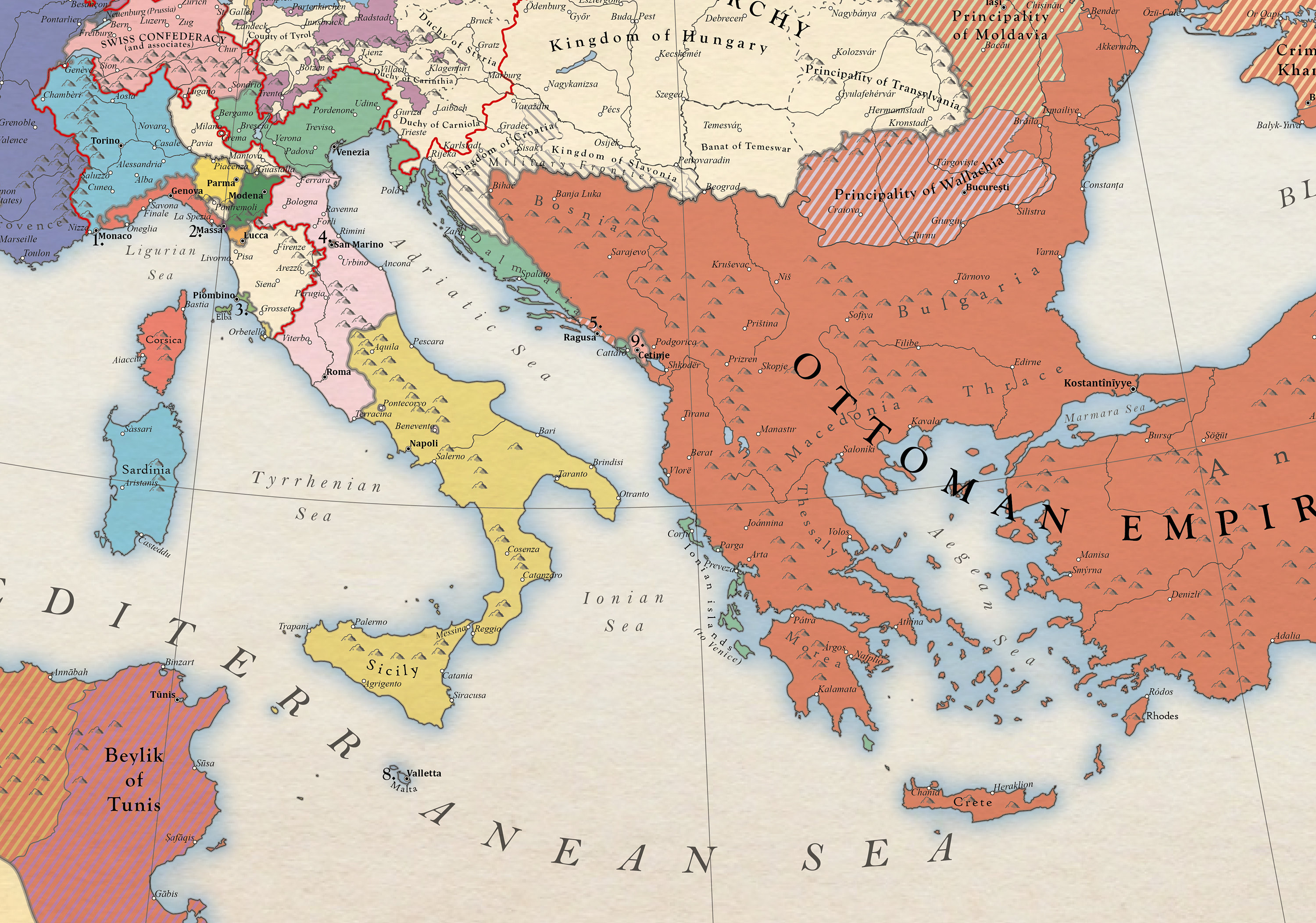 Europe 1748, Historical Map - Etsy