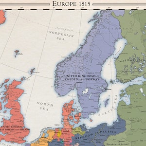 Europe 1815, Historical Map - Etsy