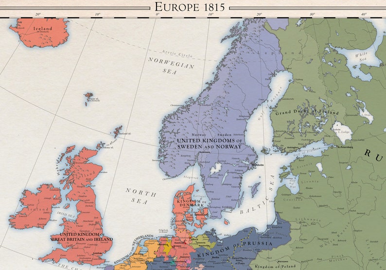 Europe 1815, Historical Map - Etsy