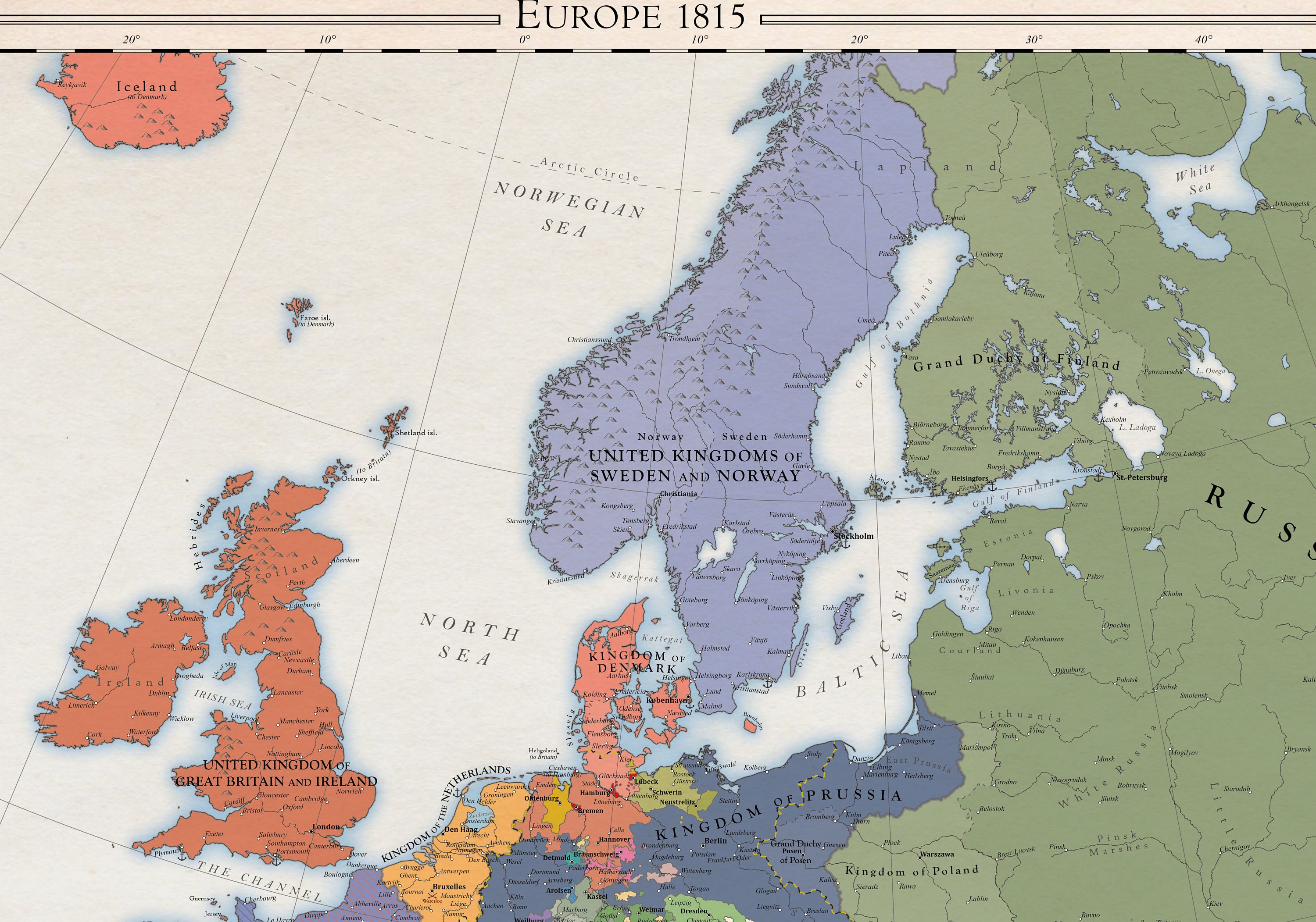 Europe 1815, Historical Map - Etsy
