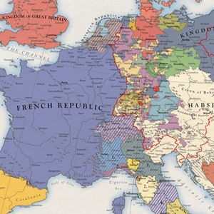 Europe 1799, Historical Map - Etsy