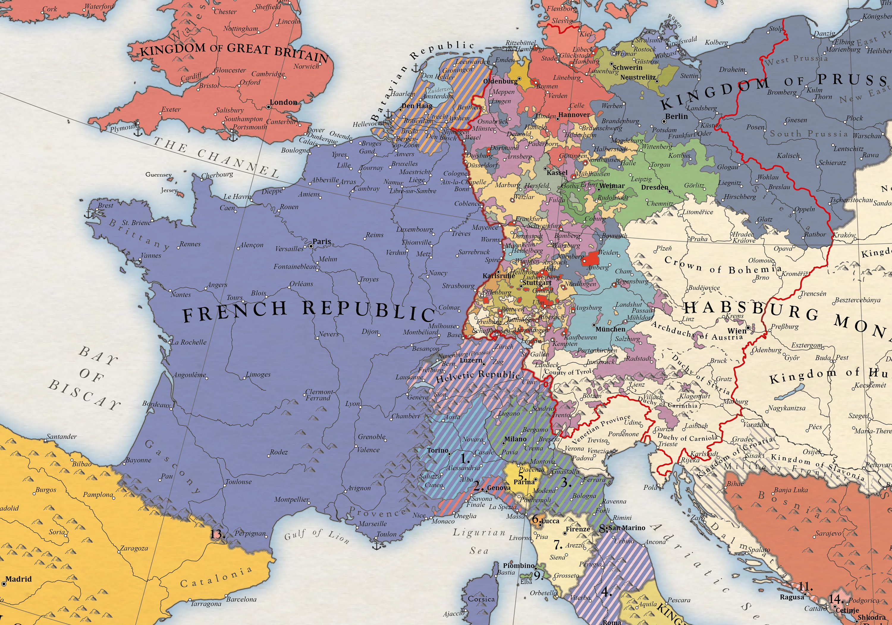 Europe 1799, Historical Map - Etsy