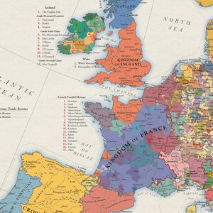 Europe 1444 Historical Map - Etsy