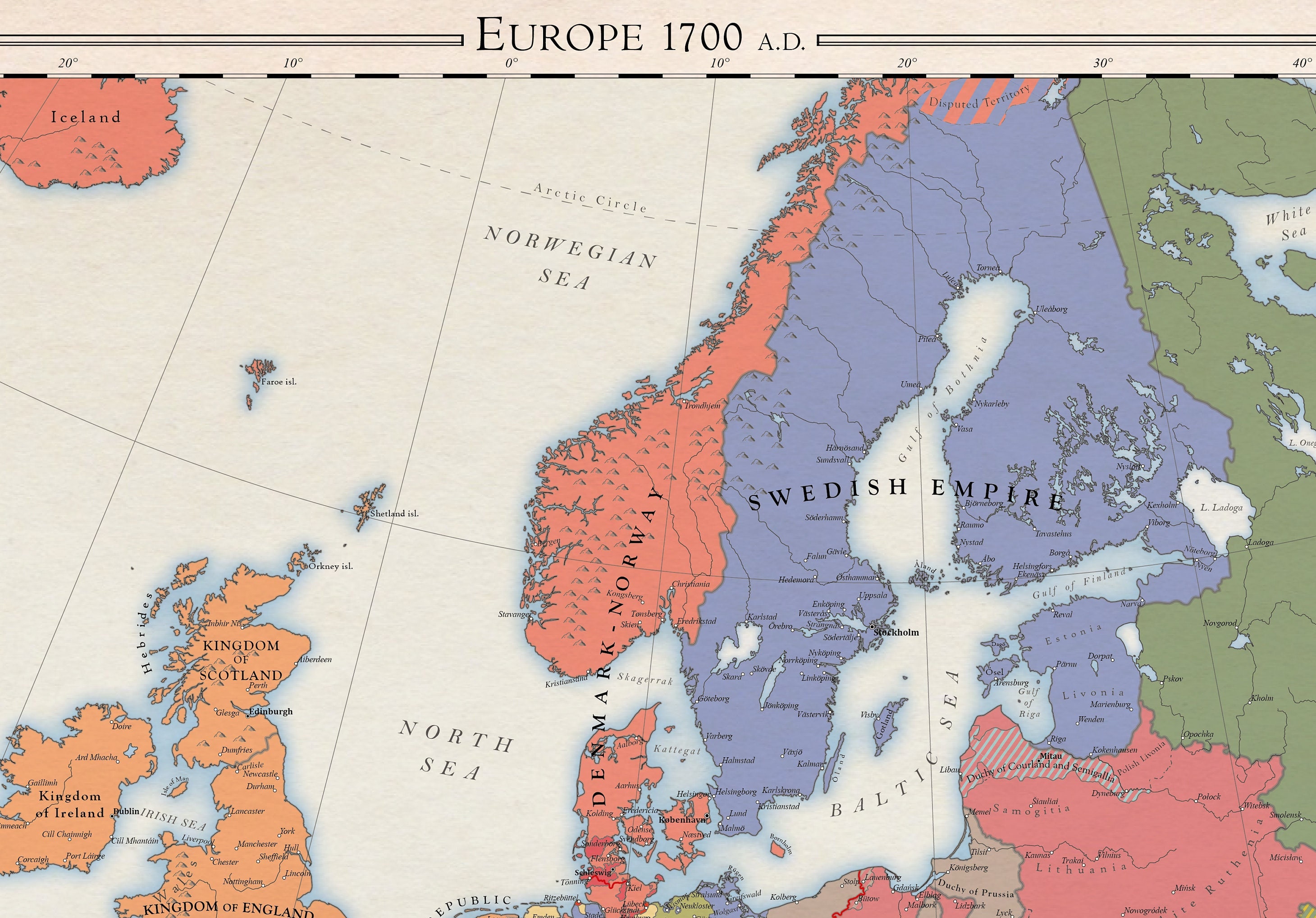 Europe 1700, Historical Map - Etsy