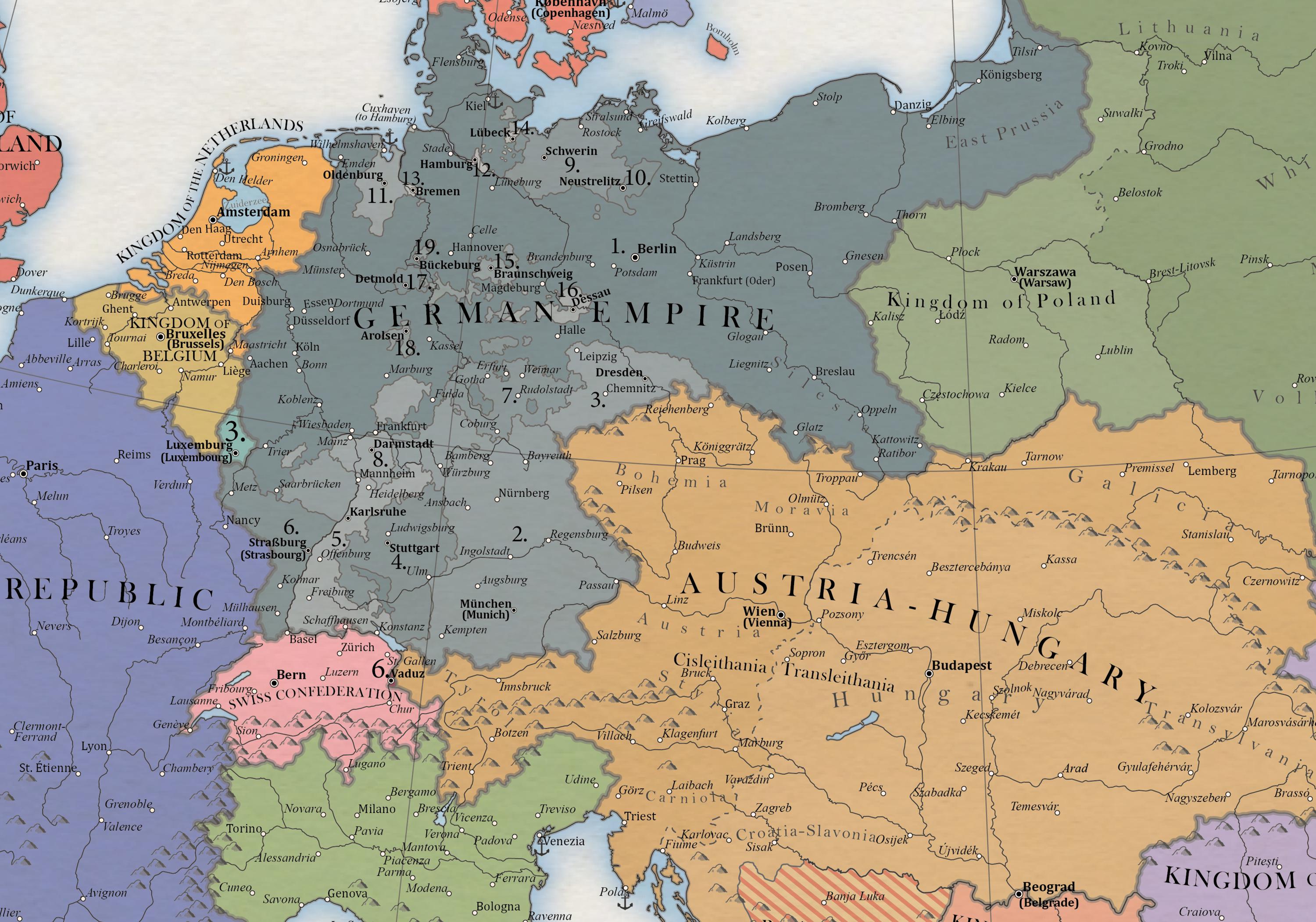 Europe 1900, Historical Map - Etsy