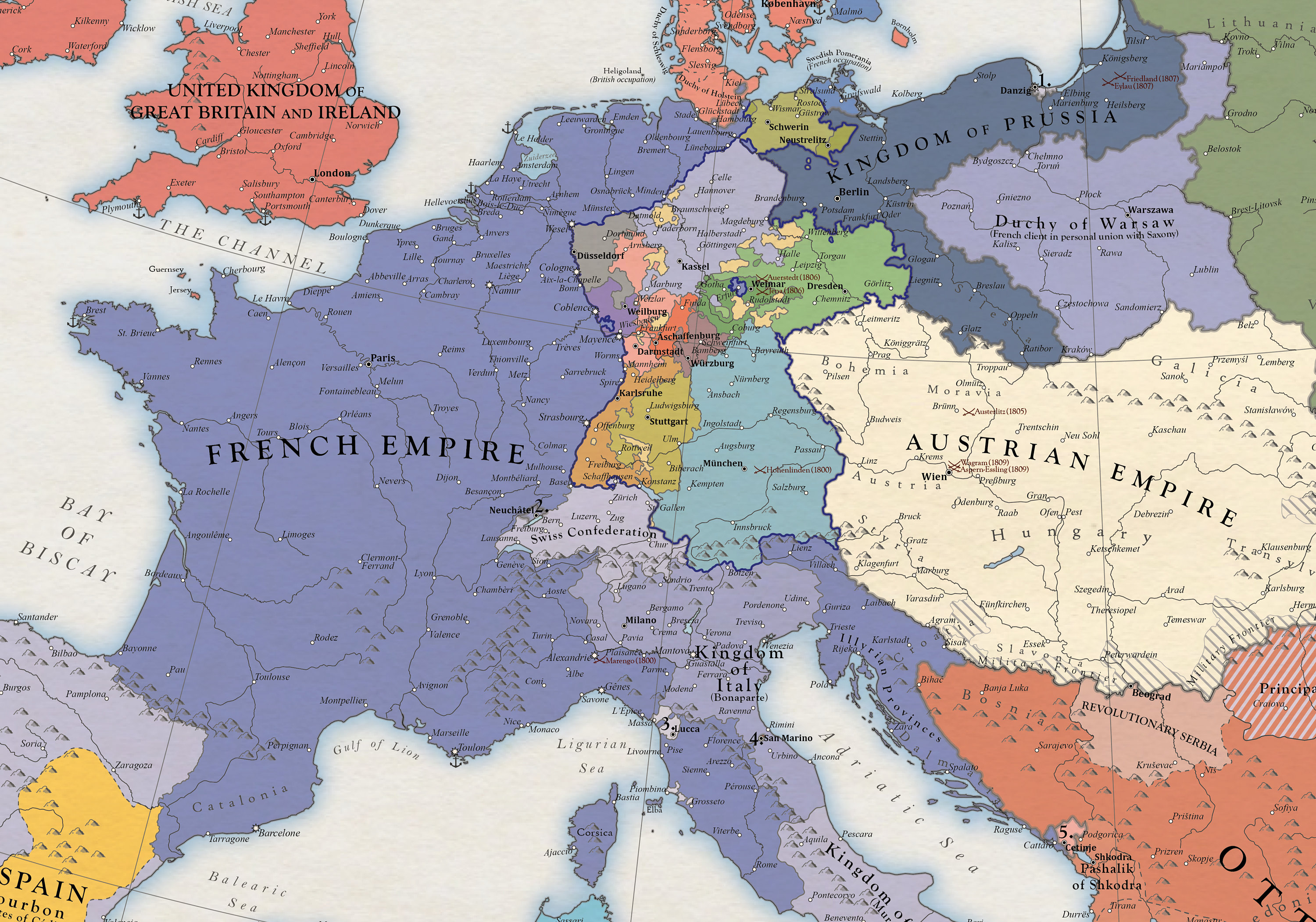 Europe 1812, Historical Map - Etsy