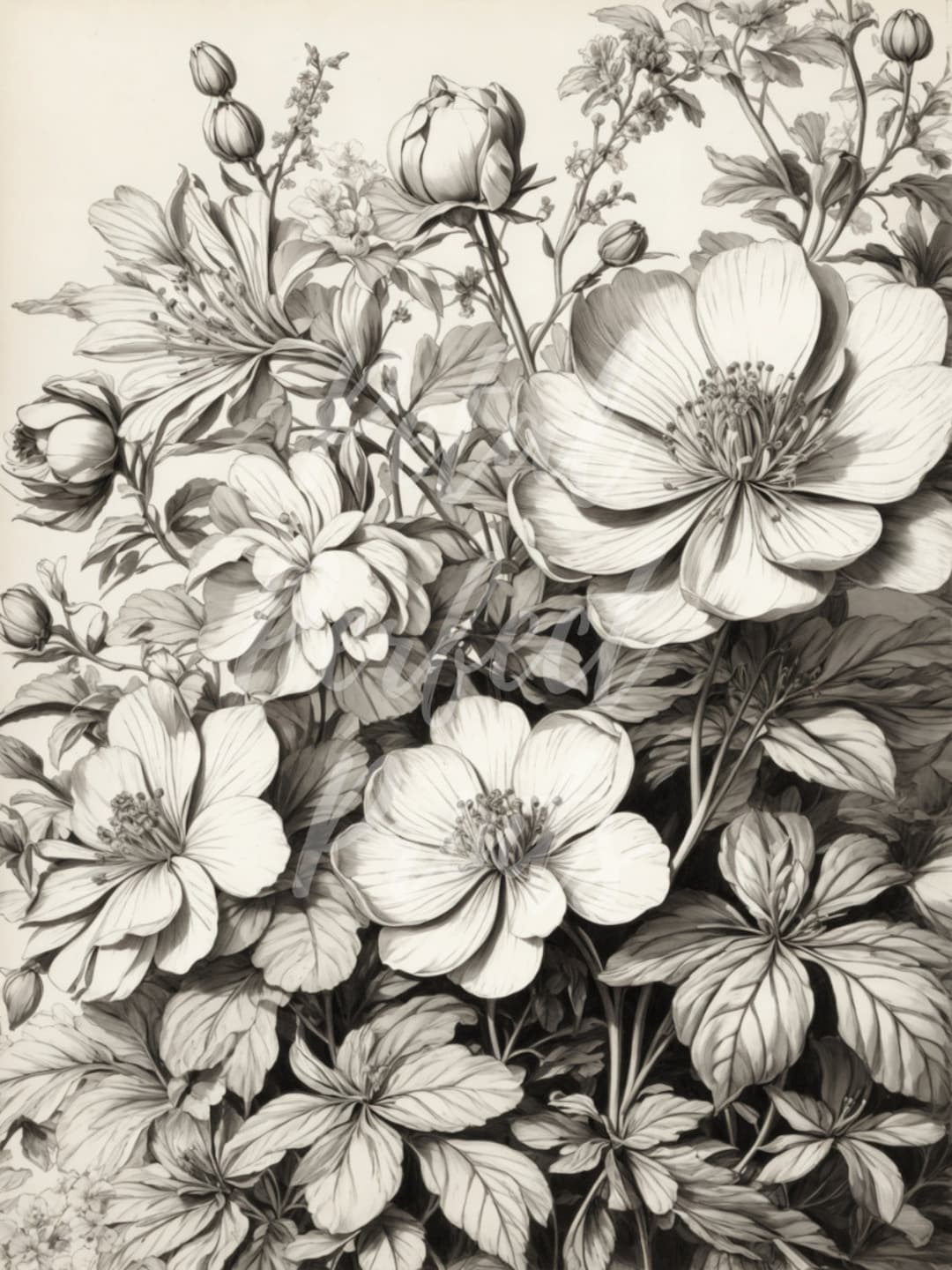 Vintage Botanical Flowers , Printable Art for Home Decoration - Etsy