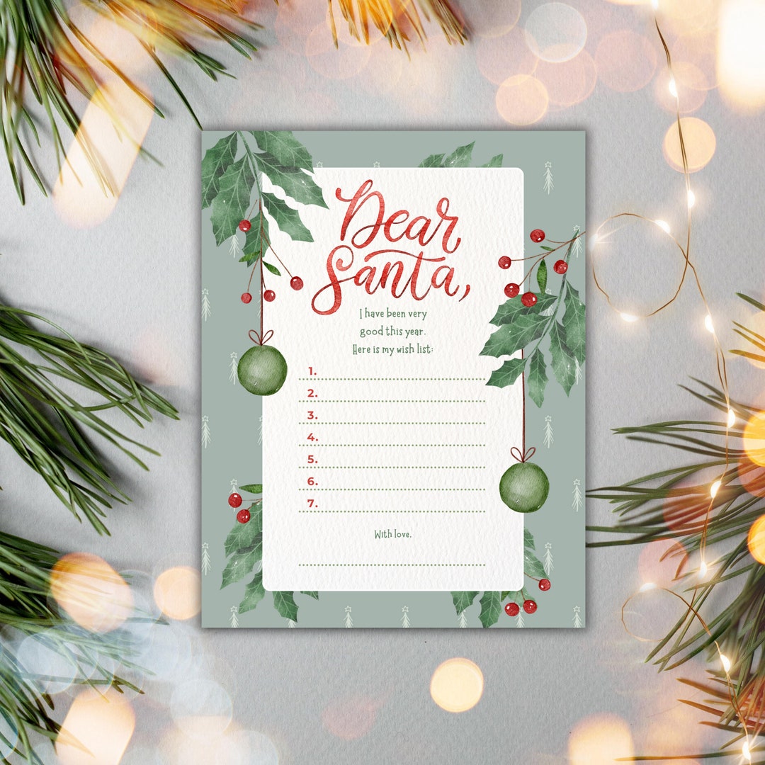 Carta a santa imprimible, carta a santa fácil de imprimir, plantilla de ...