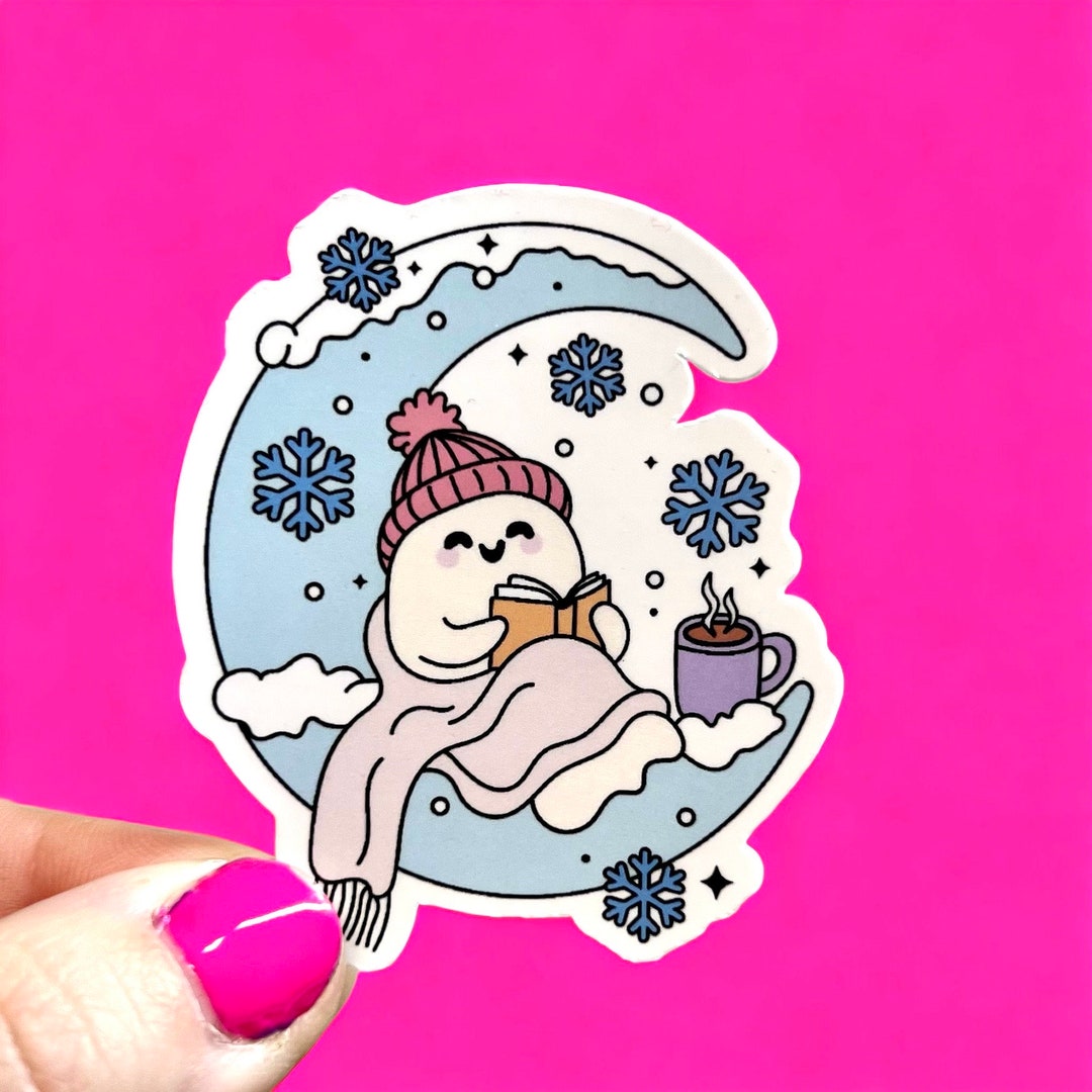 Cozy Holiday Ghost Reading - Bookish Sticker, Booktok, Book Lover Gift ...